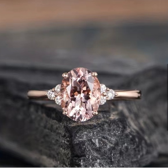 Jewelry | Rose Gold Oval Zircon Ring | Poshmark